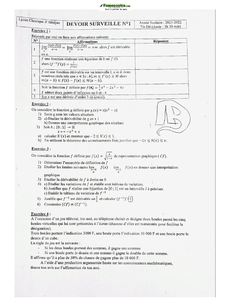Math TD DSDDFD | PDF