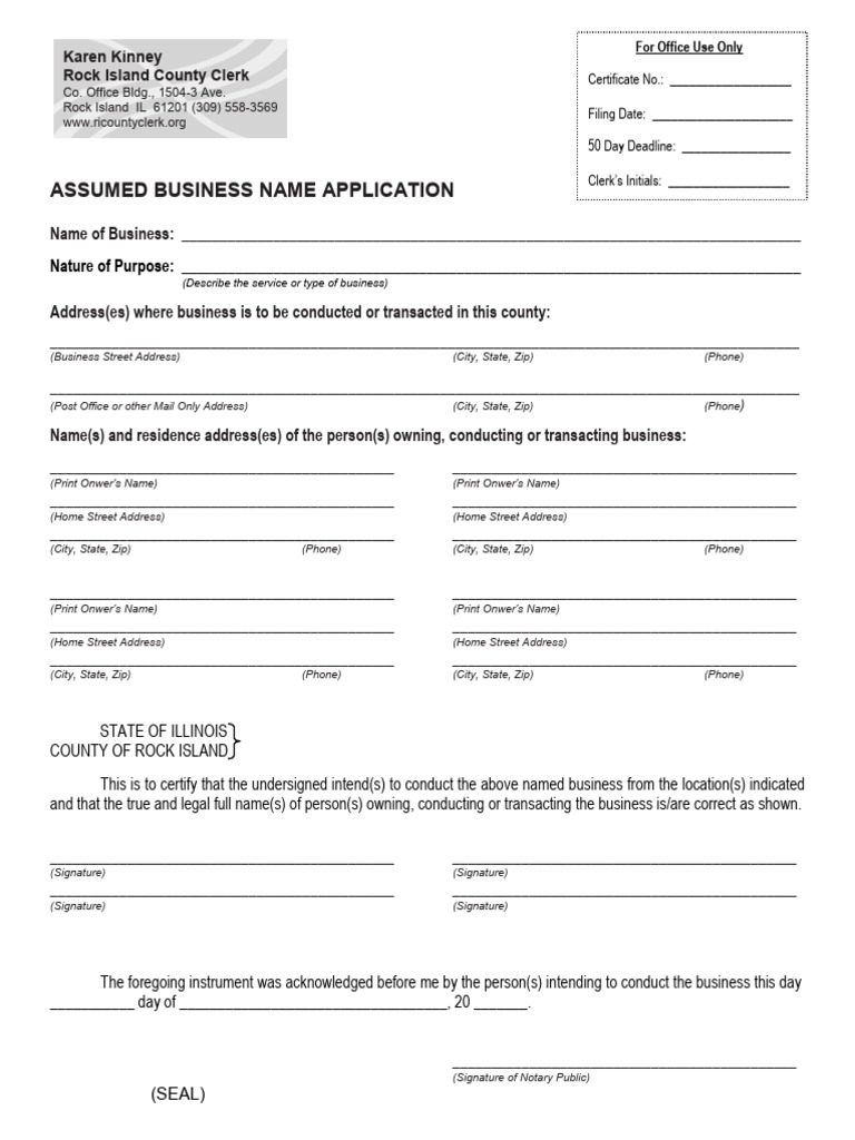 Illinois Fictitious name | PDF | Civil Law (Common Law)