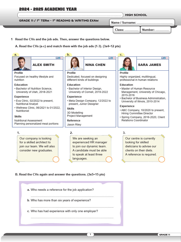 Grade 11 Reading Writing Exam 1 | PDF | Mark Zuckerberg | Facebook