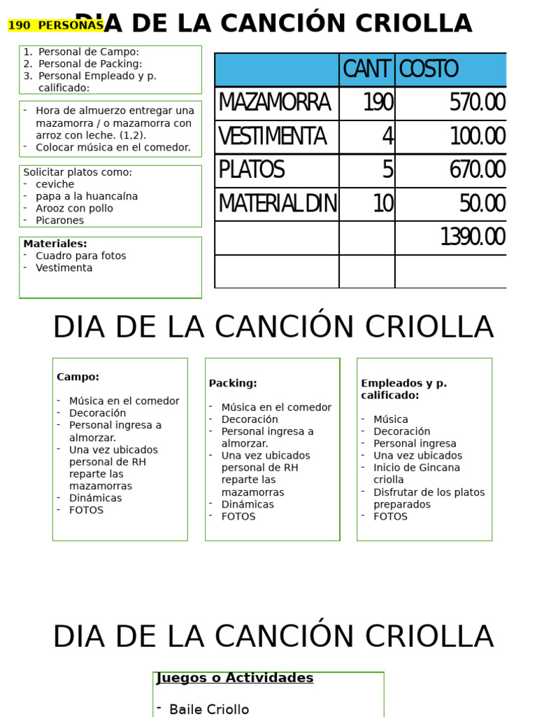 Dia de La Canción Criolla | PDF