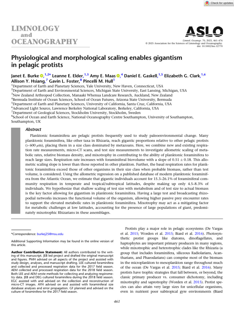 Limnology Oceanography - 2025 - Burke - Physiological and Morphological ...