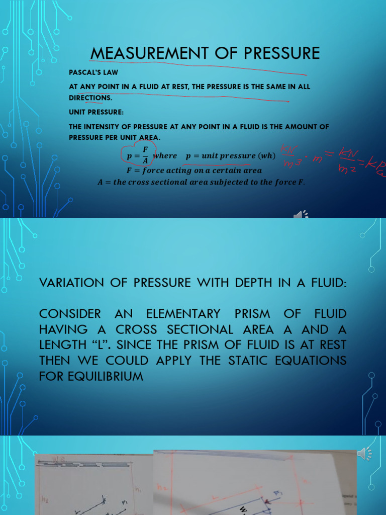 Lec 2 Measurement of Pressure | PDF | Pressure | Pascal (Unit)