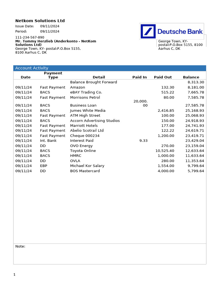 Bank Statement Template 2 TemplateLab | PDF