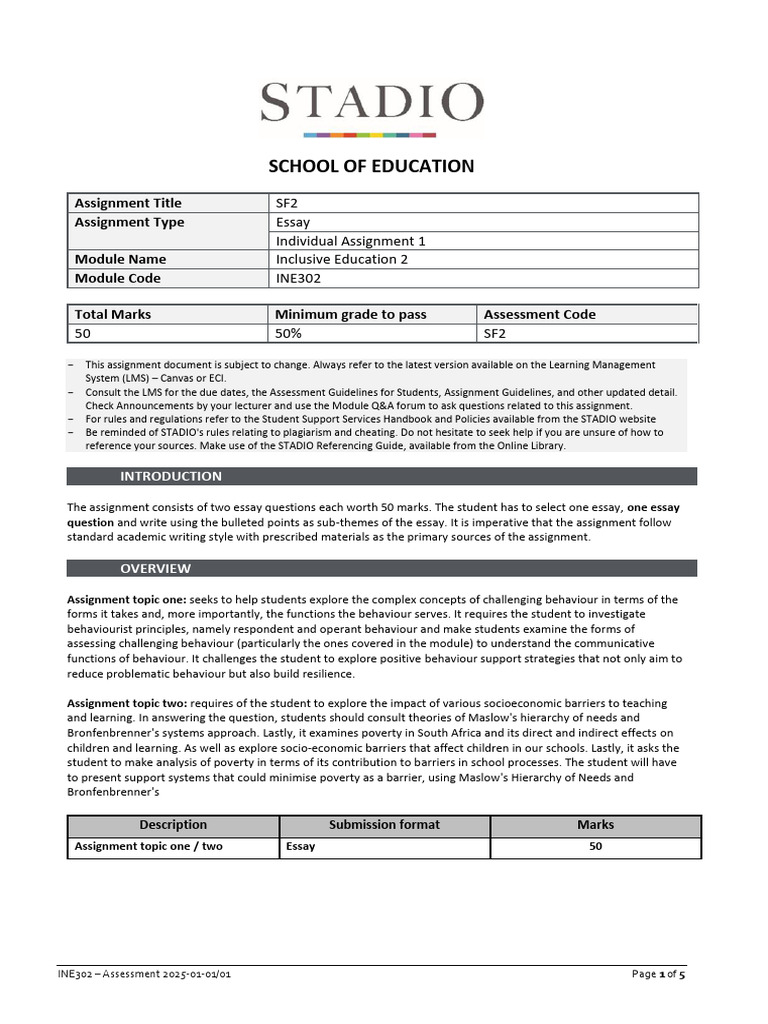 Inclusive Education Essay Guide | PDF | Essays | Understanding