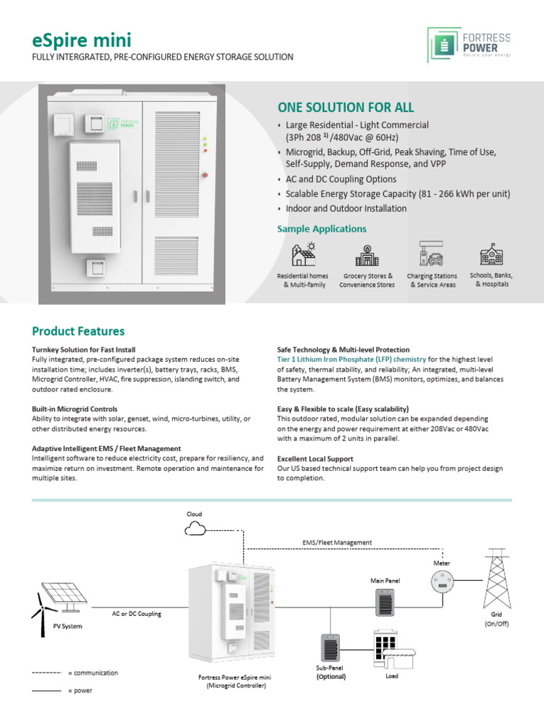 eSpire mini: Scalable Energy Storage Solution | PDF | Alternating ...