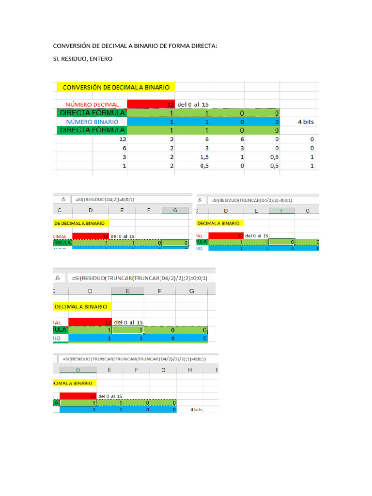 Conversión Directa de Decimal a Binario | PDF