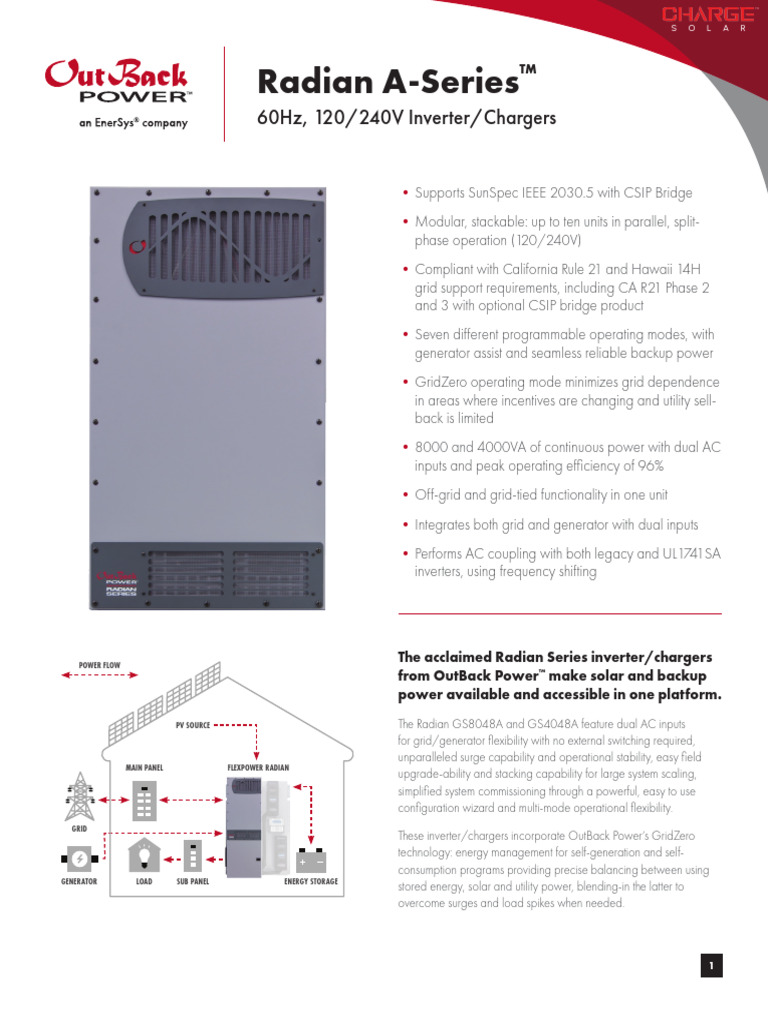 Radian Outback - GS8048A | PDF | Power Inverter | Alternating Current
