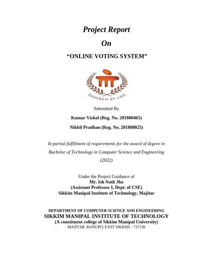 Online Voting System Project Report | PDF | Software Testing ...