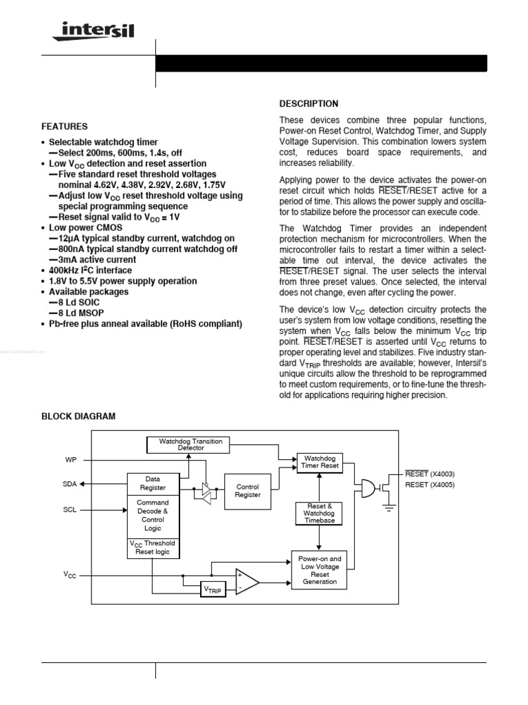 X4005 Intersil Corporation | PDF | Digital Electronics | Electronic Design