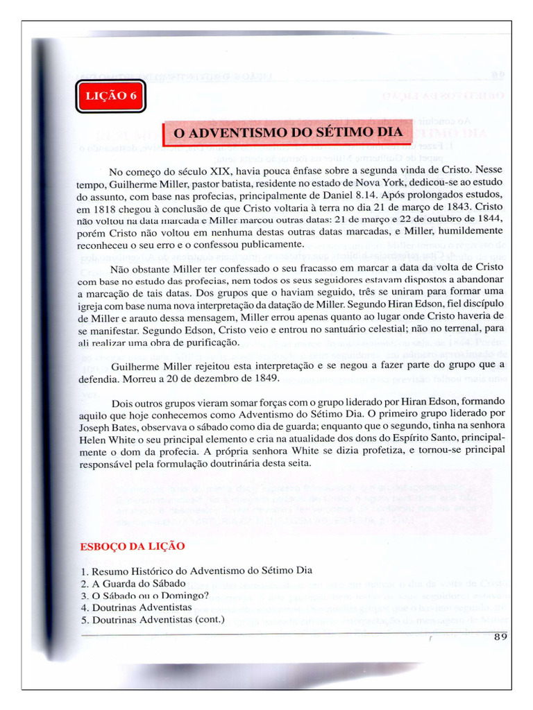 Adventismo Do Sétimo Dia | PDF