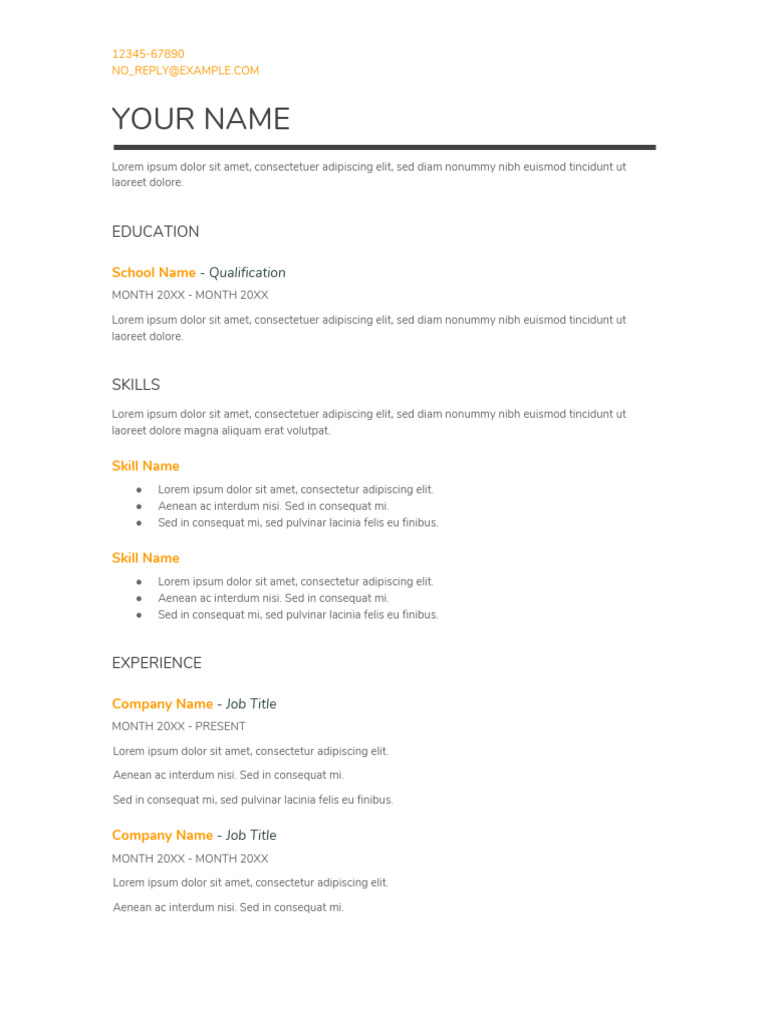 Skill Based CV Template | PDF