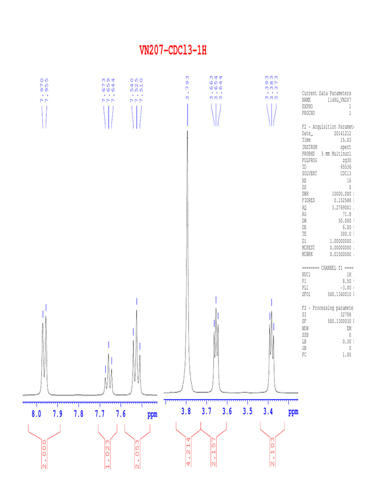 NMR Spectroscopy Data for CDCl3 | PDF