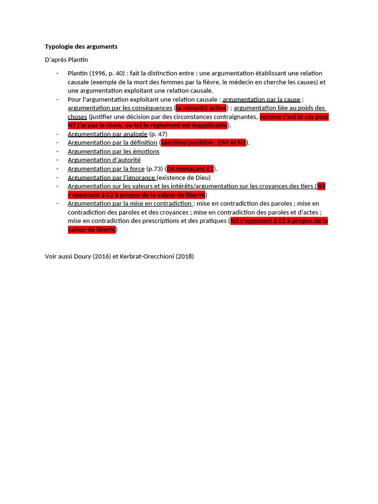 Typologie Des Arguments | PDF