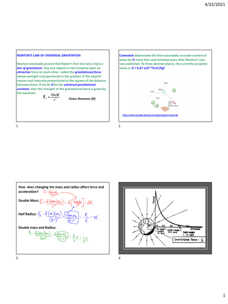 Gravitation Only 2023 Packet KEY | PDF | Orbit | Gravity