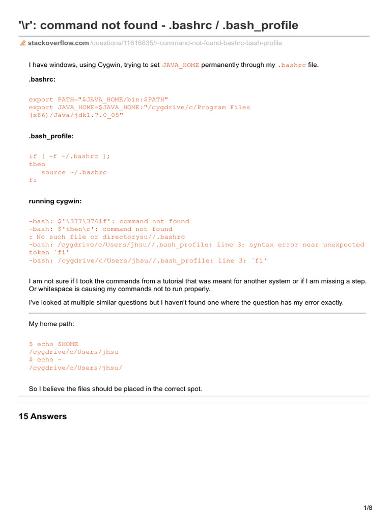 R Command Not Found - Bashrc Bash - Profile | PDF | Software | System Software