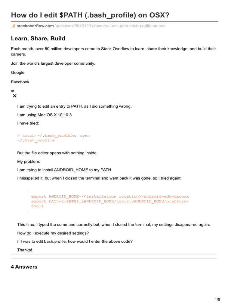 stackoverflow.com-How_do_I_edit_PATH_bash_profile_on_OSX | PDF | Finder (Software) | Software