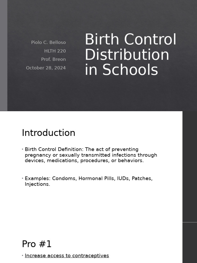 Birth Control Distribution in Schools | PDF | Birth Control | Combined ...