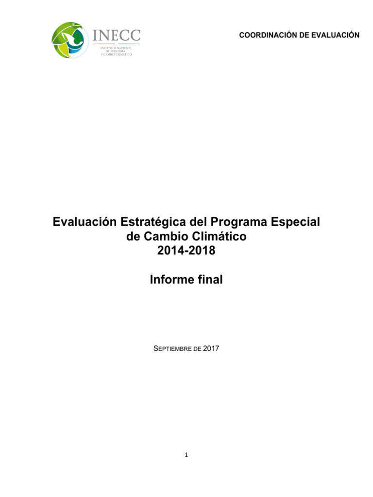 Informe Evaluacion PECC | PDF | Evaluación | Planificación
