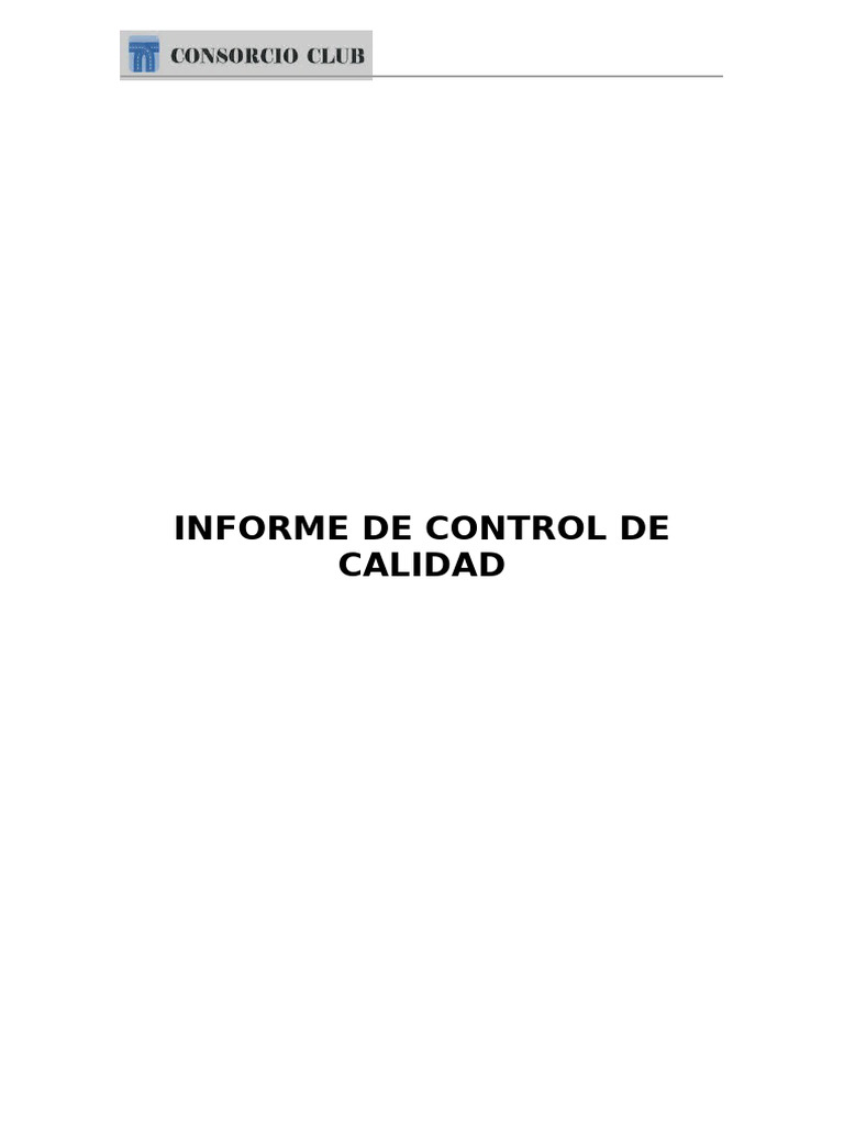 Informe Control de Calidad | PDF