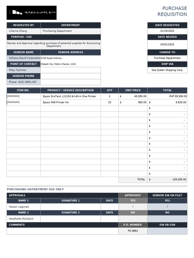 Purchase Requisition Haha | PDF | Computing | Office Work