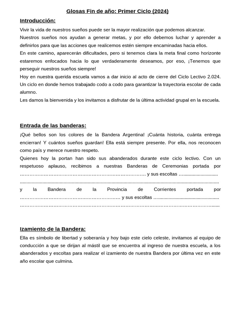 Glosas Fin de Año 2024 | PDF | Enseñando