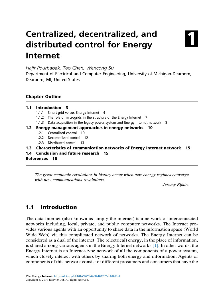 1 - Centralized, Decentralized, and Distributed Control For Energy Internet | PDF | Distributed ...