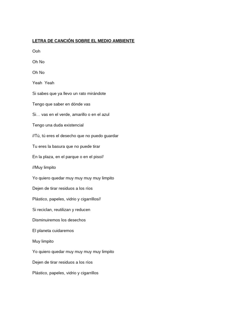 cancion medio ambiente | PDF