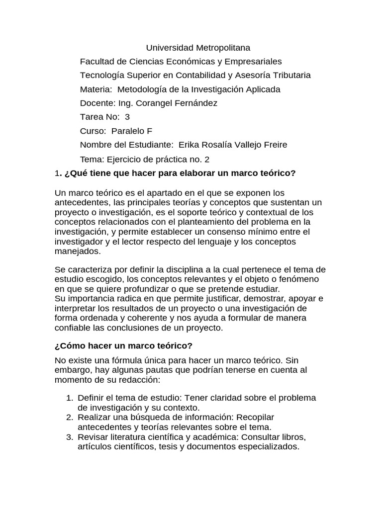 6 Tarea Marco Teorico | PDF | Teoría | Publicación Académica