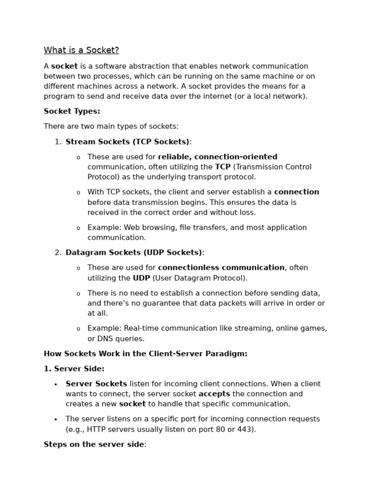 What is a Socket | PDF | Port (Computer Networking) | Network Socket