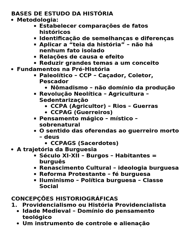 BASES DE ESTUDO DA HISTÃ_RIA | PDF | Burguesia | Positivismo