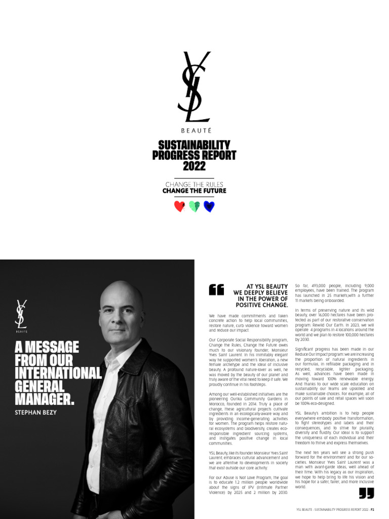 YSL Sustainability Progress Report 2022 | PDF | Vanilla | Sustainability