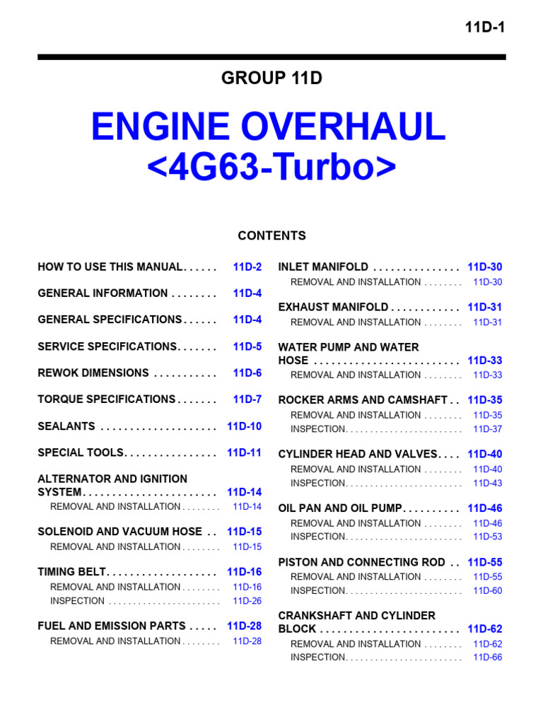 Engine Overhaul : Group 11D | PDF | Business