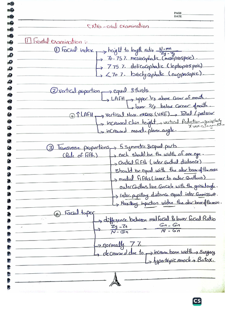 Extra Oral Examination Scheme | PDF