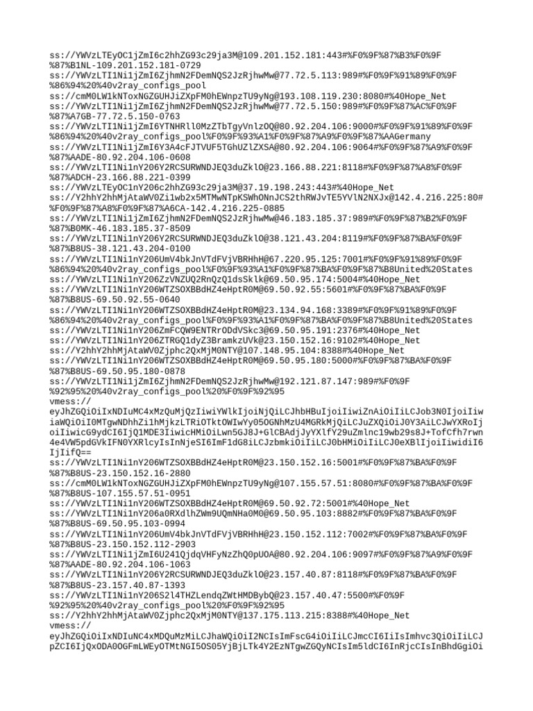 V2Ray Configurations and Servers List | PDF