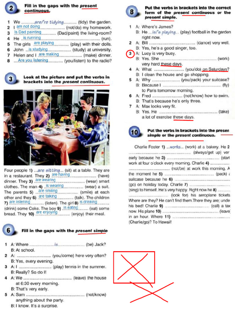 Present Simple - Present Cont Exercises | PDF