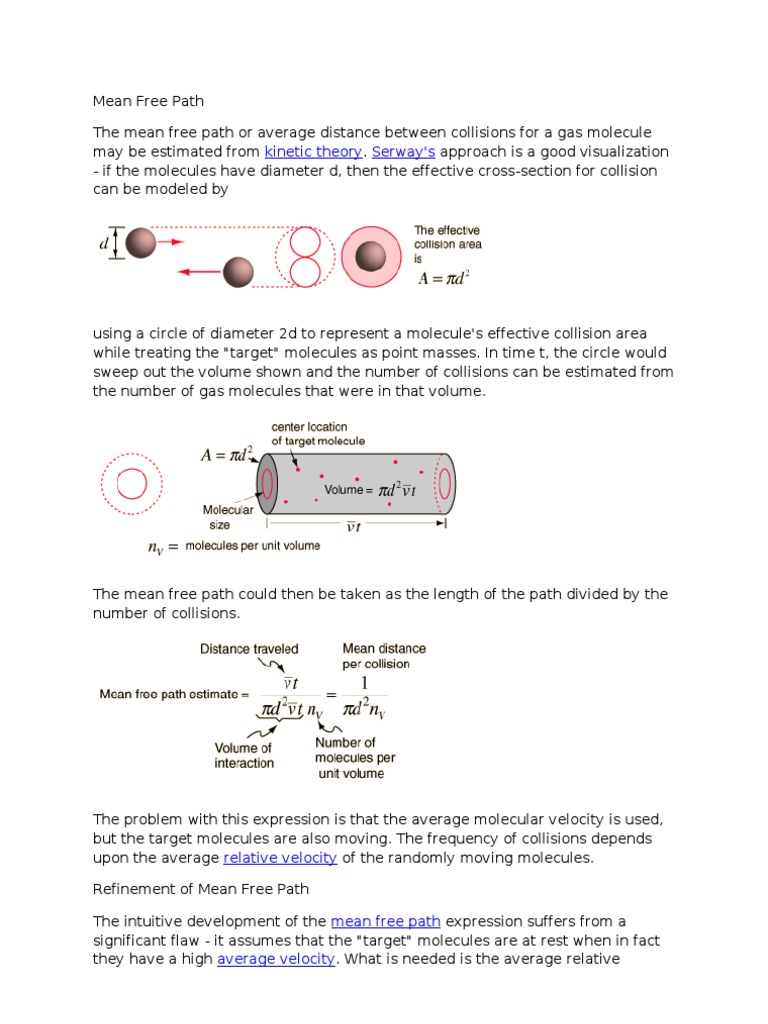 Mean Free Path | Download Free PDF | Electronvolt | Gases