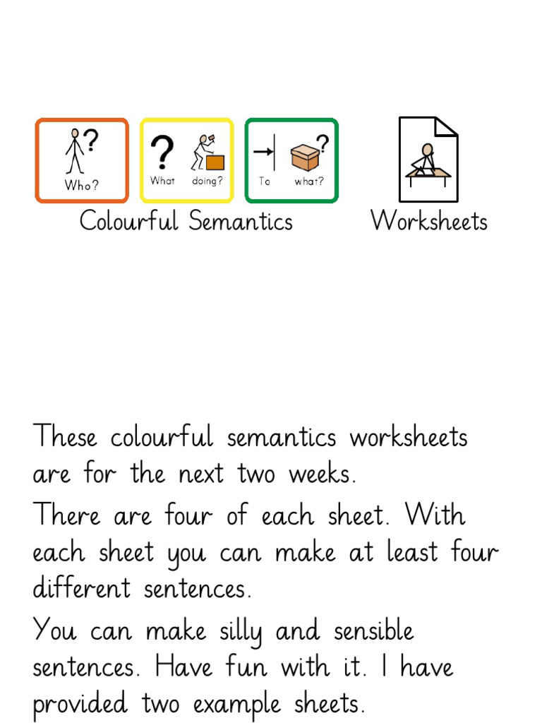 Colourful Semantics WorWeek 13 and 14 | PDF