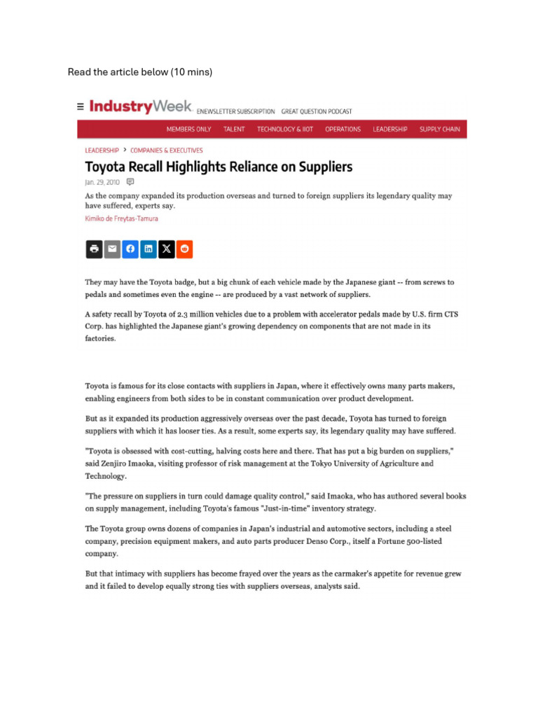 Toyota Case Study | PDF