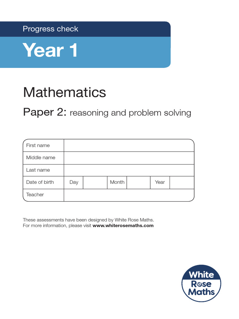 Year 1 Mathematics 2018 Autumn White Rose Reasoning Problem Solving ...