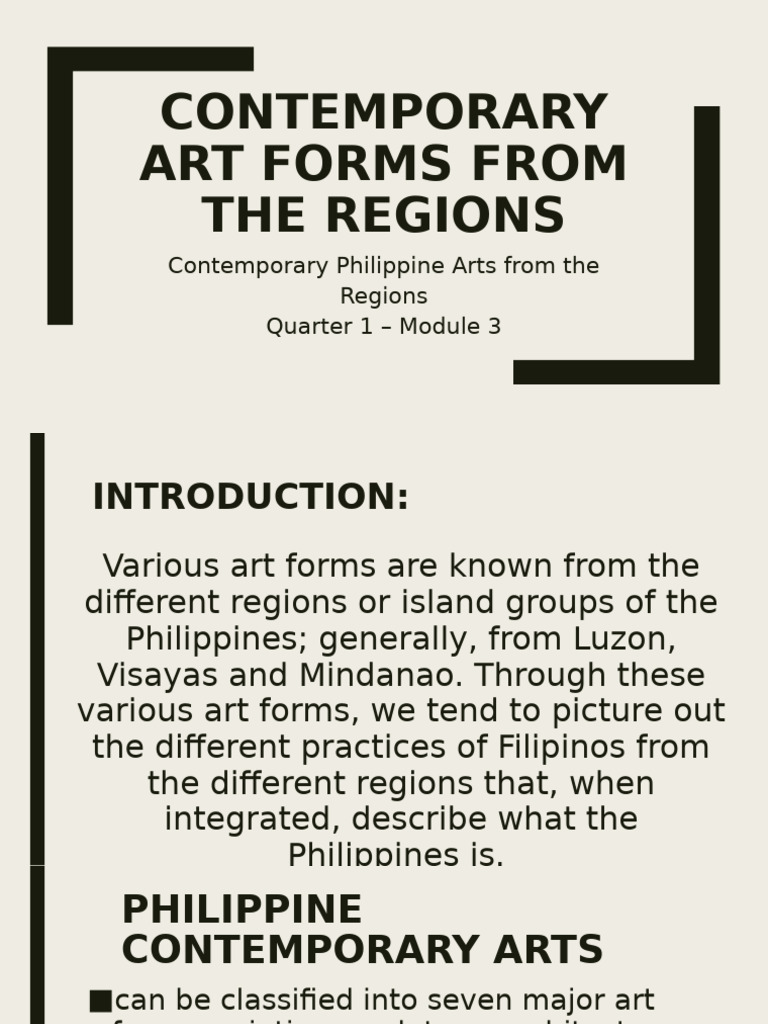 Types of Contemporary Arts From The Regions | PDF | The Arts | Fine Art