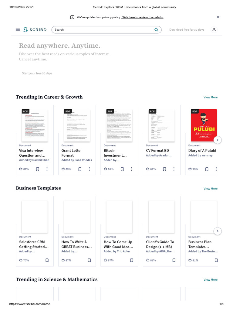 Scribd - Explore 195M+ Documents From A Global Community | PDF