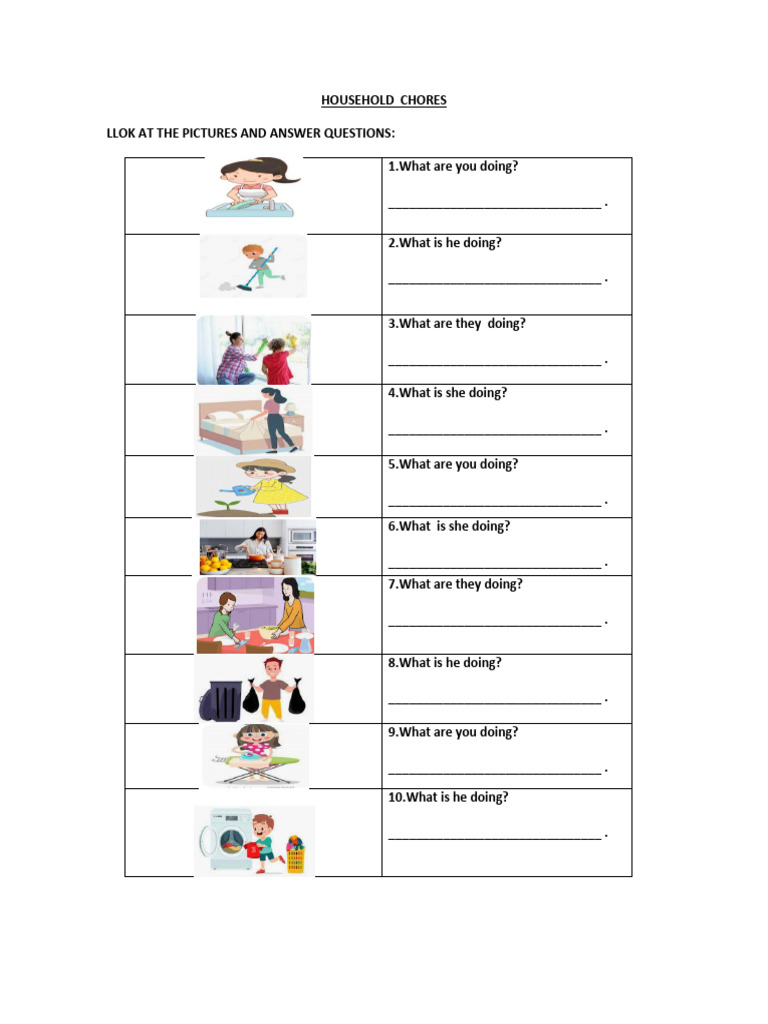 Worksheet Household Chores | PDF