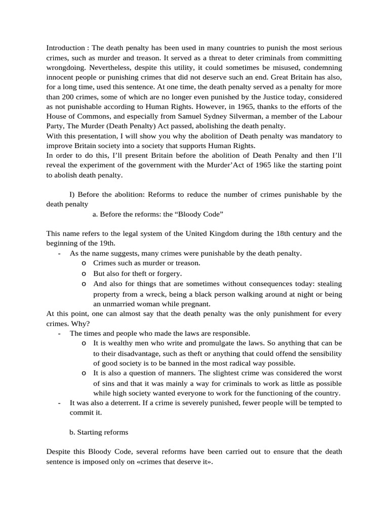 Death Penalty (Murder) Act Britain in The Sixties | PDF | Capital ...