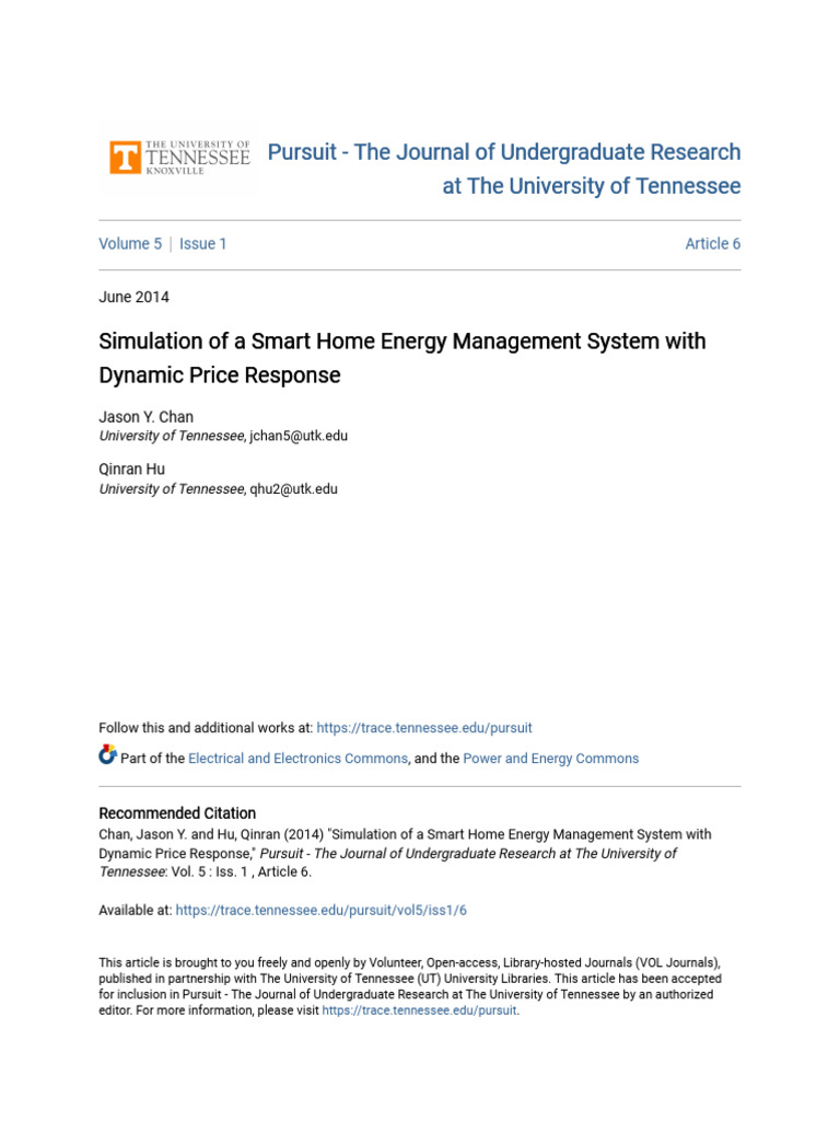 Simulation of A Smart Home Energy Management System | PDF | Water ...