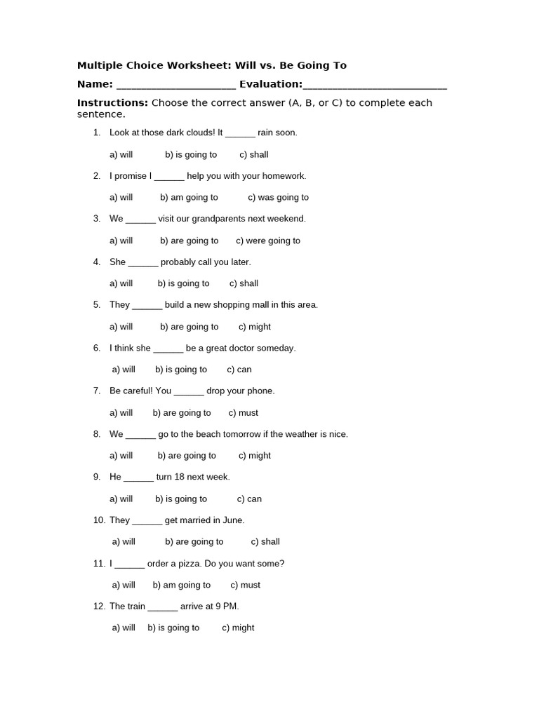 Multiple Choice Worksheet A | PDF