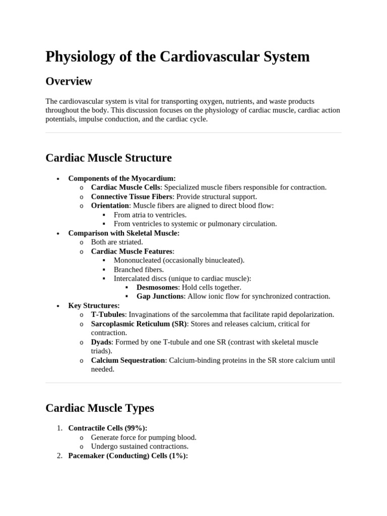 Cardiovascular System Physiology Overview | PDF | Diastole | Heart Valve