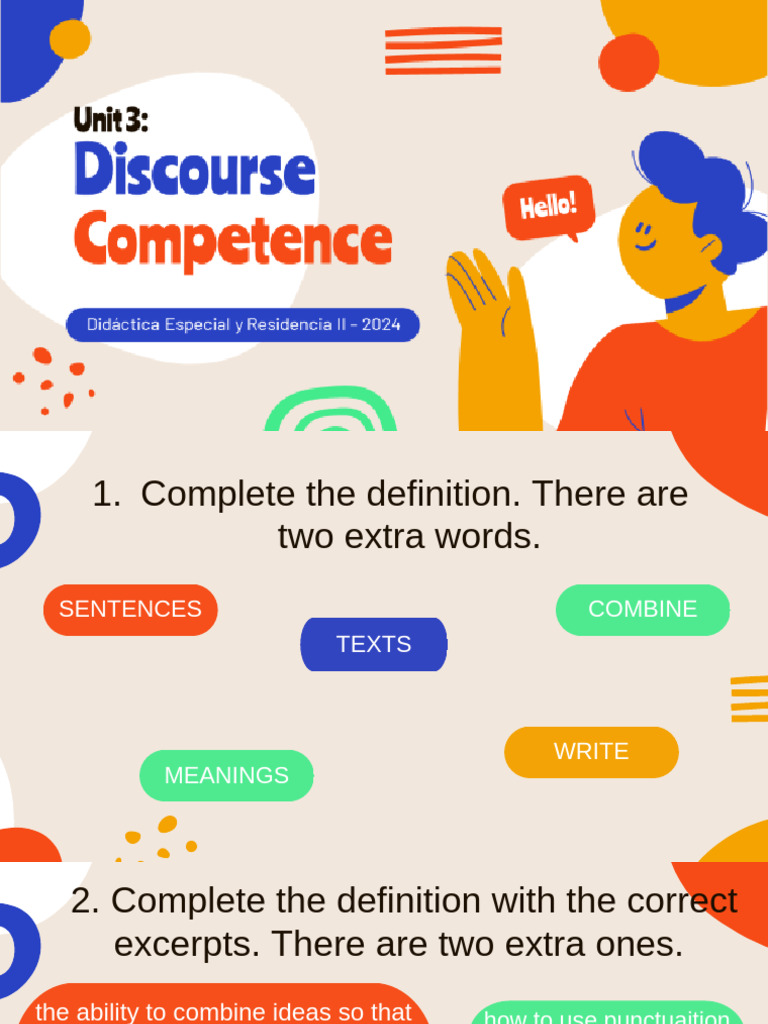Discourse Competence - Tasks 20240815 082904 0000 | PDF