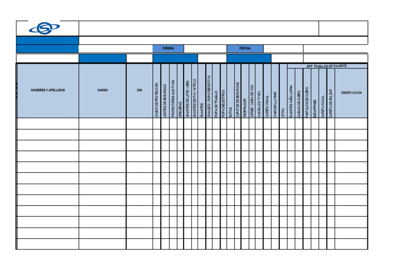 Inspección de EPP: Lista de Verificación | PDF