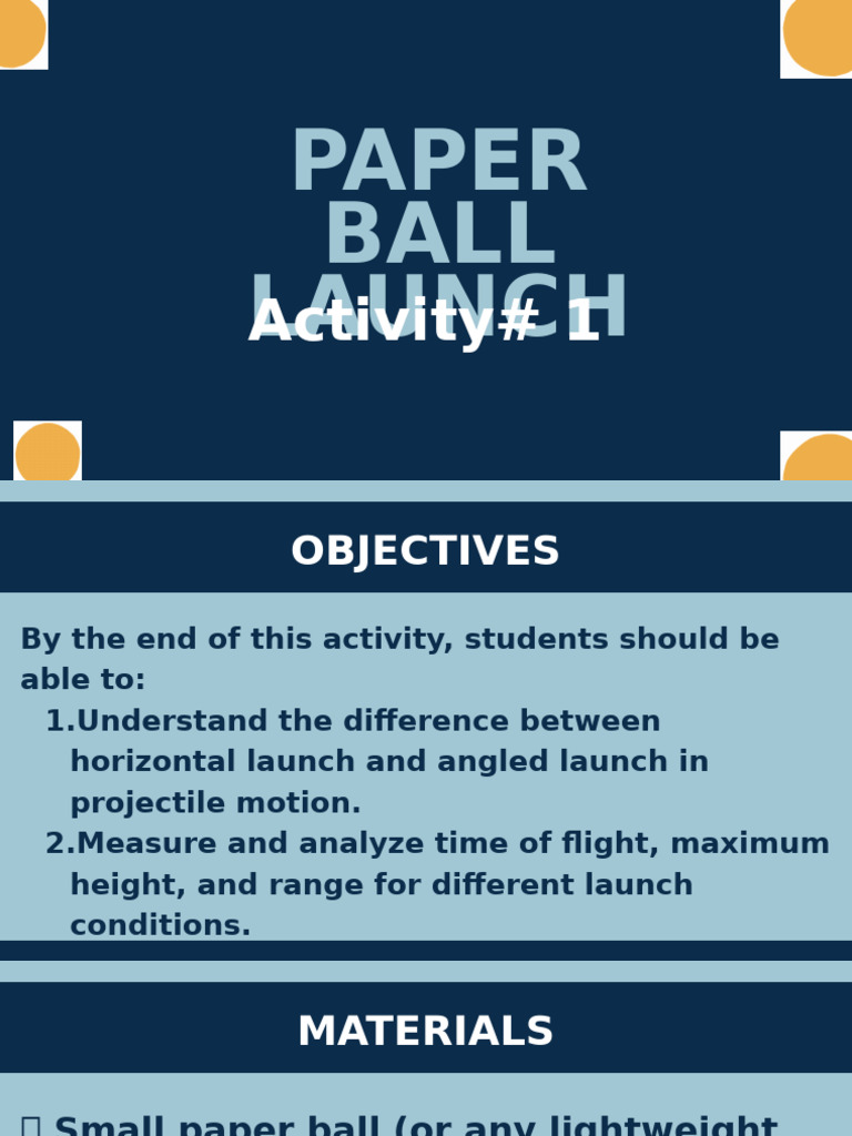 Lesson 2.1-Experiment-Paper Ball Launched | PDF | Projectiles | Force