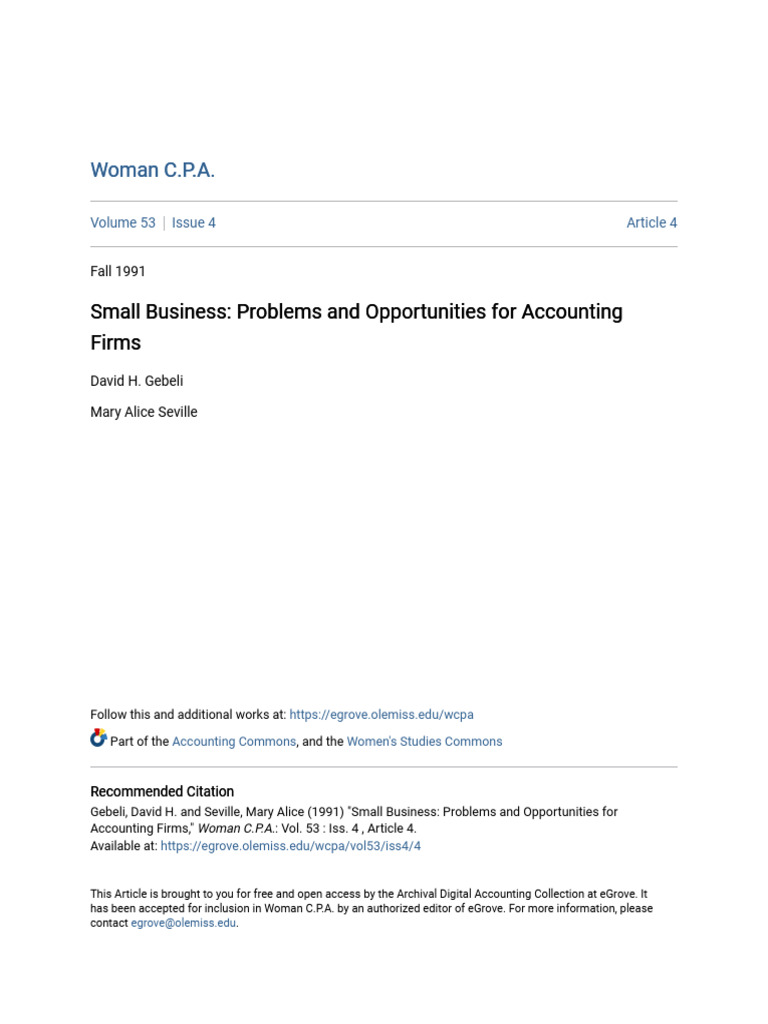 Small Business_ Problems and Opportunities for Accounting Firms | PDF ...